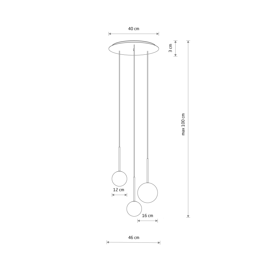 Suspended lamp KARO III