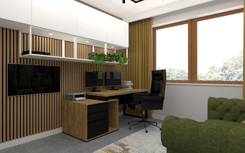 Home office in a sheath of earthy colours designed by My Way Design ...