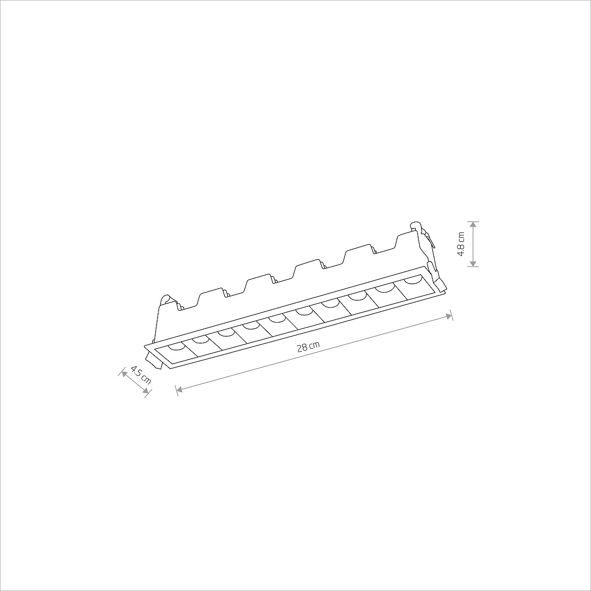 Recessed linear luminaire MINI LED 20W 4000K