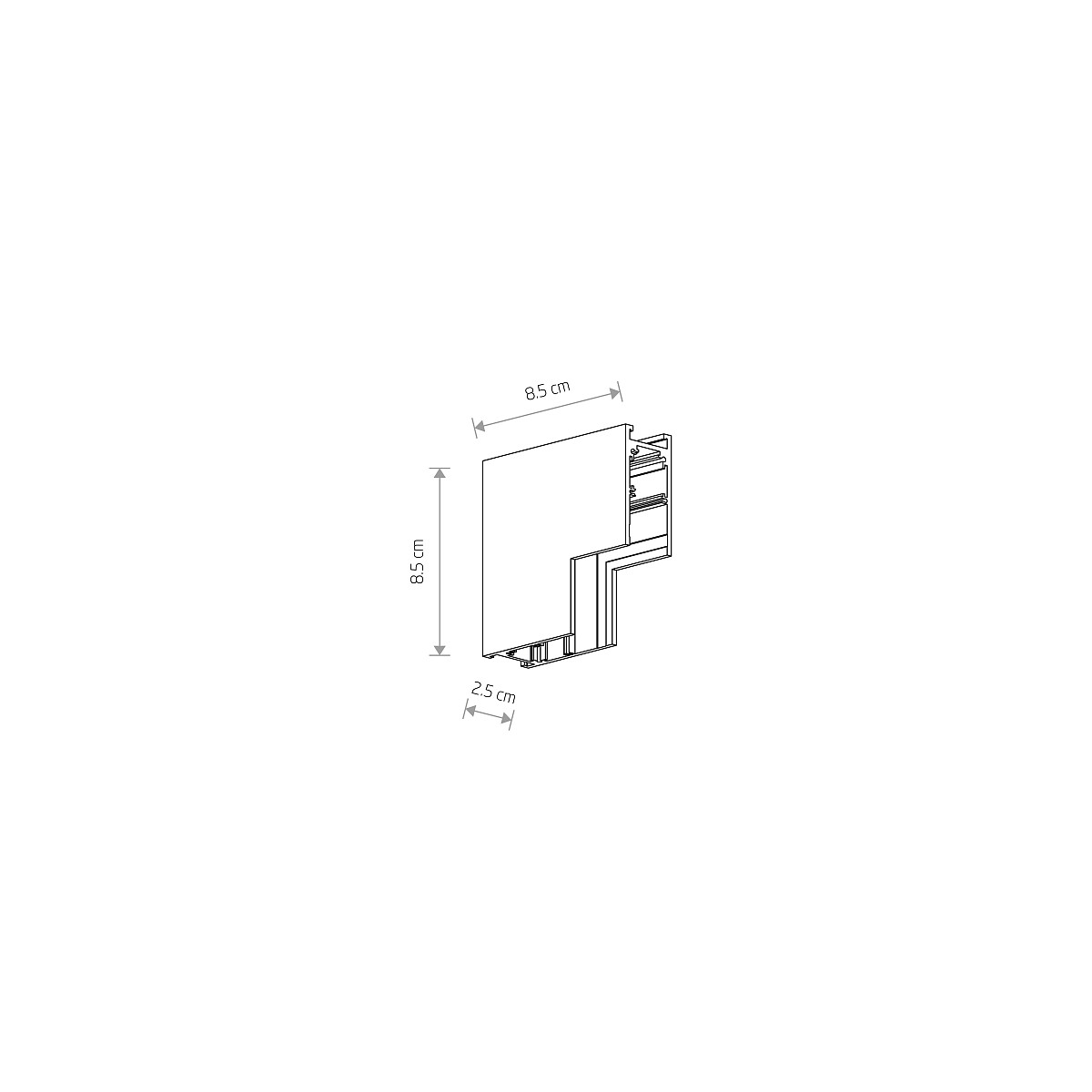 Mechanical connector for the LVM INSIDE CORNER track system