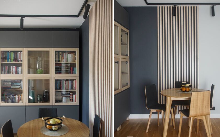 Living room in anthracite shade designed by JLW Studio Joanna Lemka ...