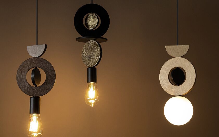 Suspended lamp DROPS WOOD D