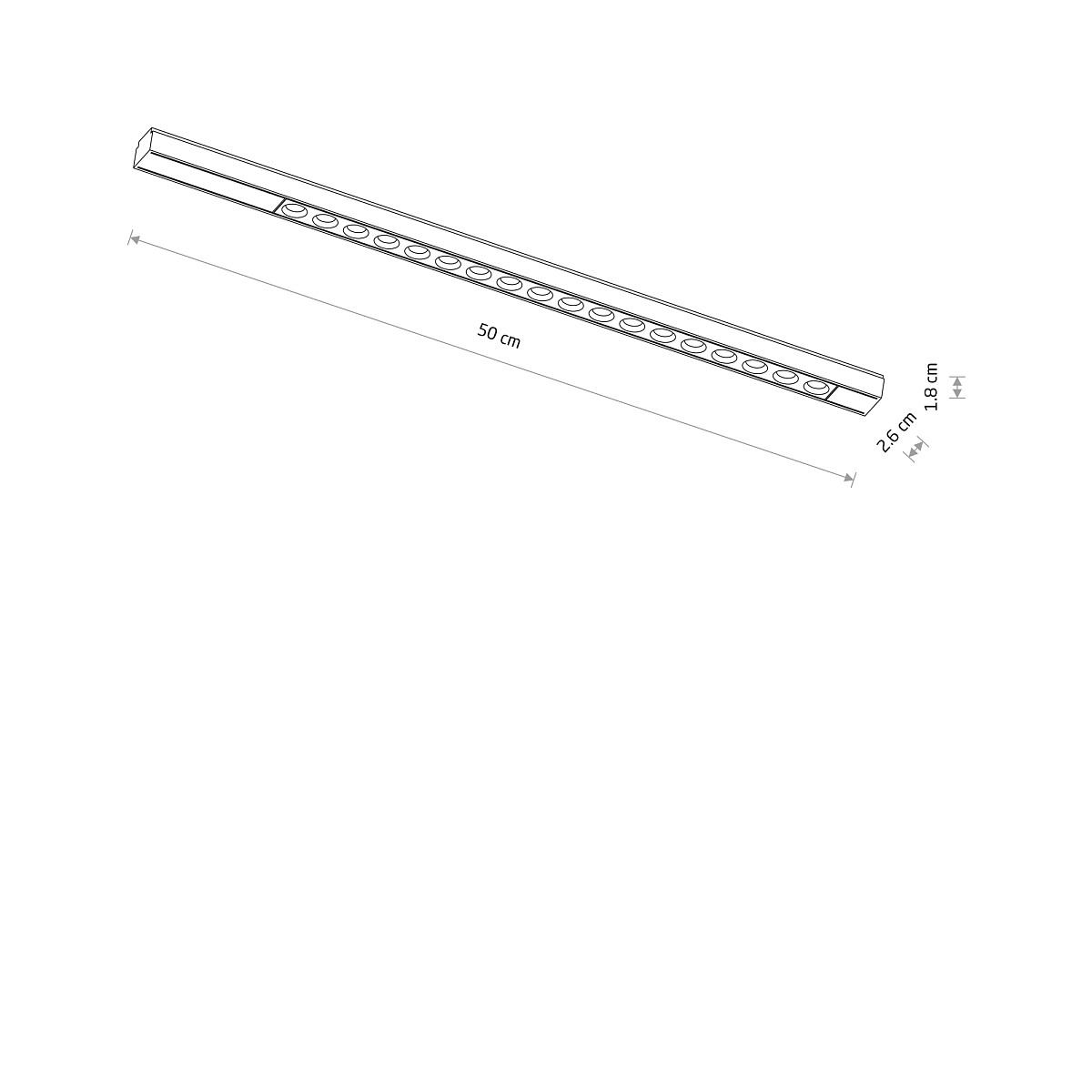 FOCUS LED 18W 4000K linear luminaire for UT-LVM track system