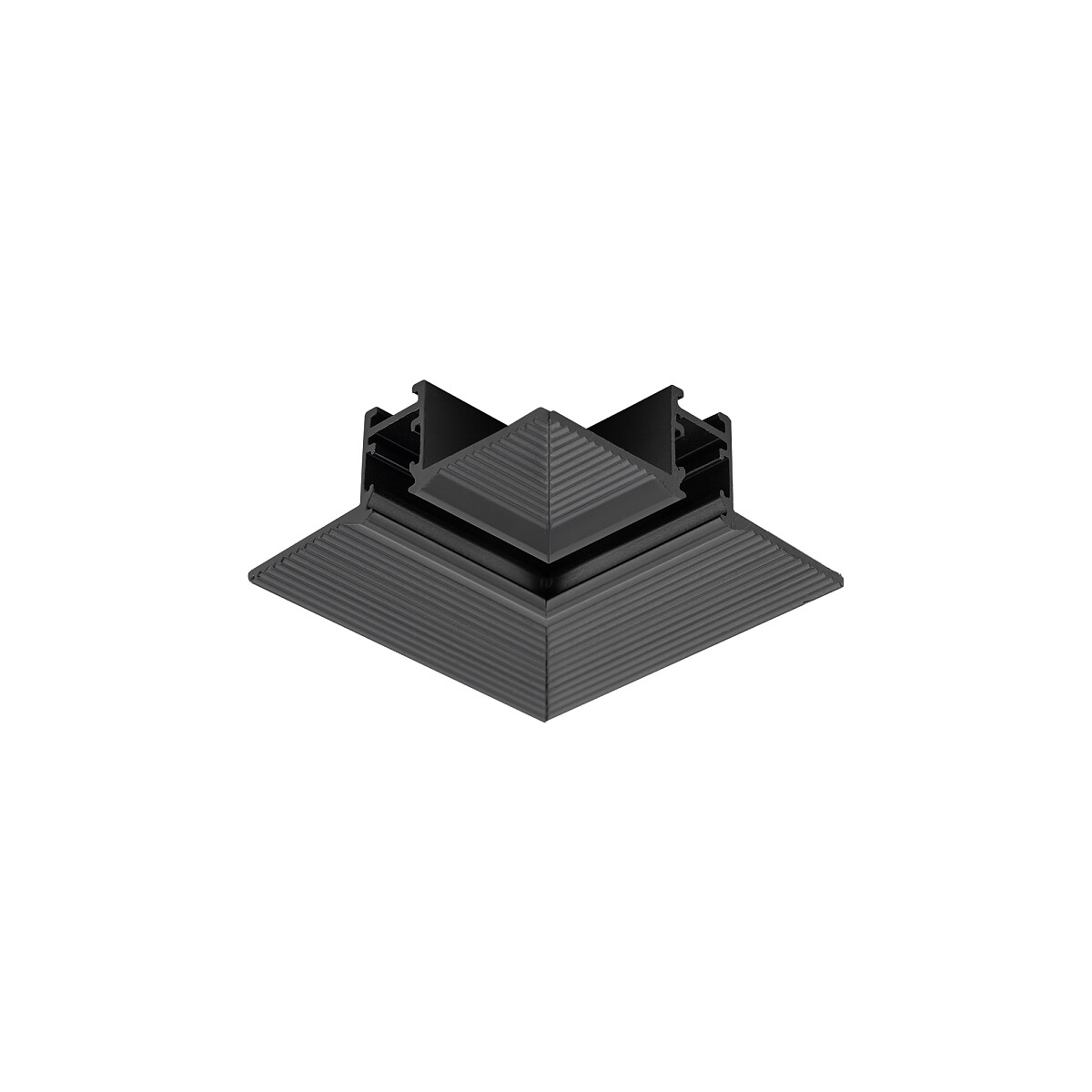 Recessed horizontal corner connector for NANO-LVM track system